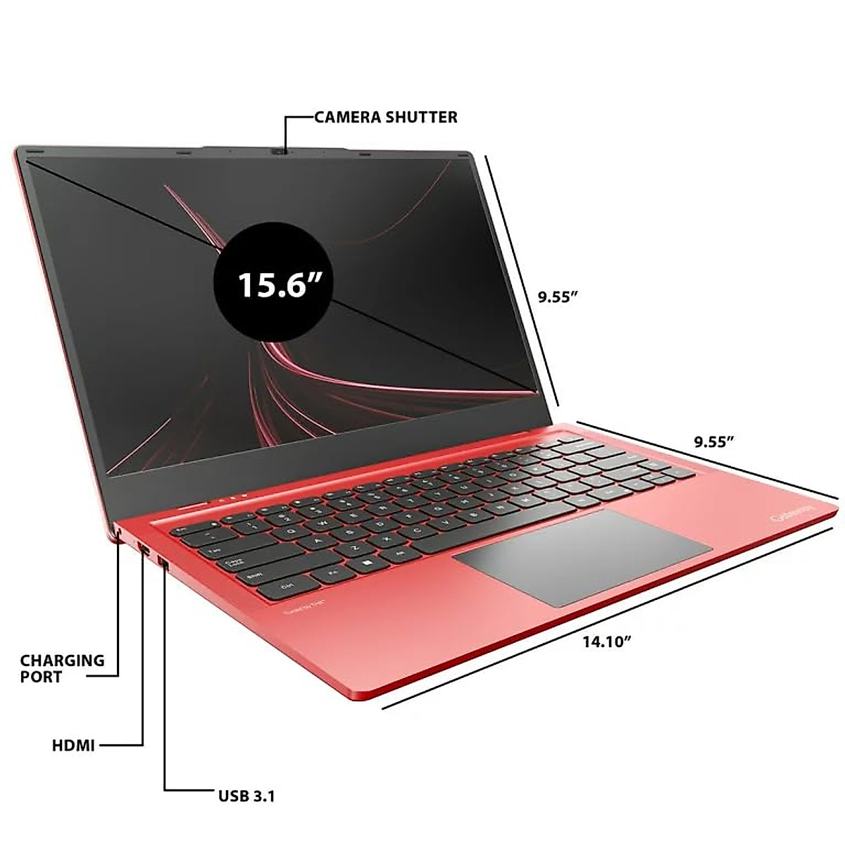 Gateway 15.6" HD Ultra Slim Notebook, Intel® Celeron® N4020, 4GB RAM, 128GB Storage, Tuned by THX Audio, 1MP Camera, HDMI, Windows 11, Microsoft 365 Personal 1-Year Included, Red + Accessories