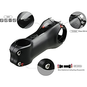 ZECHAO Carbon Bike Stem,UD Matte Road Bike Carbon Fibre Stem 90mm 100mm 110mm 120mm Bike Stem Parts Bike Stem (Color : Black, Size : 120mm)