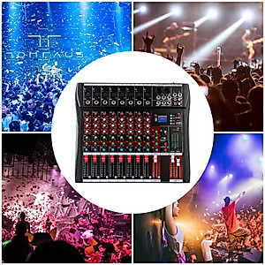 DNYSYSJ Audio Mixer, 8 Channel bluetooth Live Studio Audio Mixer, Professional Audio Mixer, USB Mixing Console, Sound Board Console System DJ Studio