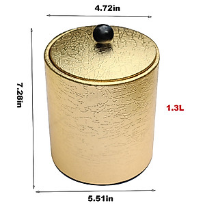 YOMQLJXB Ice Buckets for Parties/Champagne Bucket,Stainless Steel Double Walled Ice Bucket with Tongs & Seal Lid(1.3L) for Bar,Wine,Kitchen,Home, Coolers,Drinks (Gold)