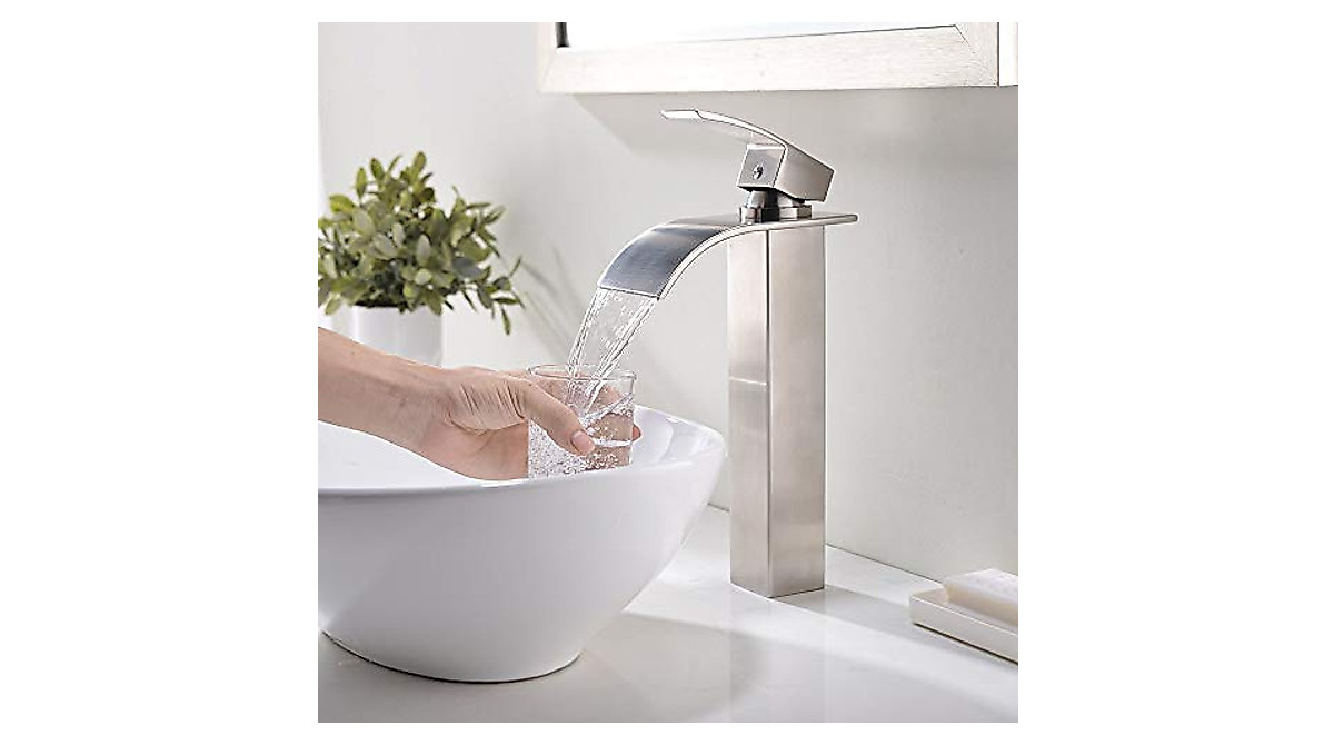 VESLA HOME Modern Brushed Nickel Bathroom Faucet