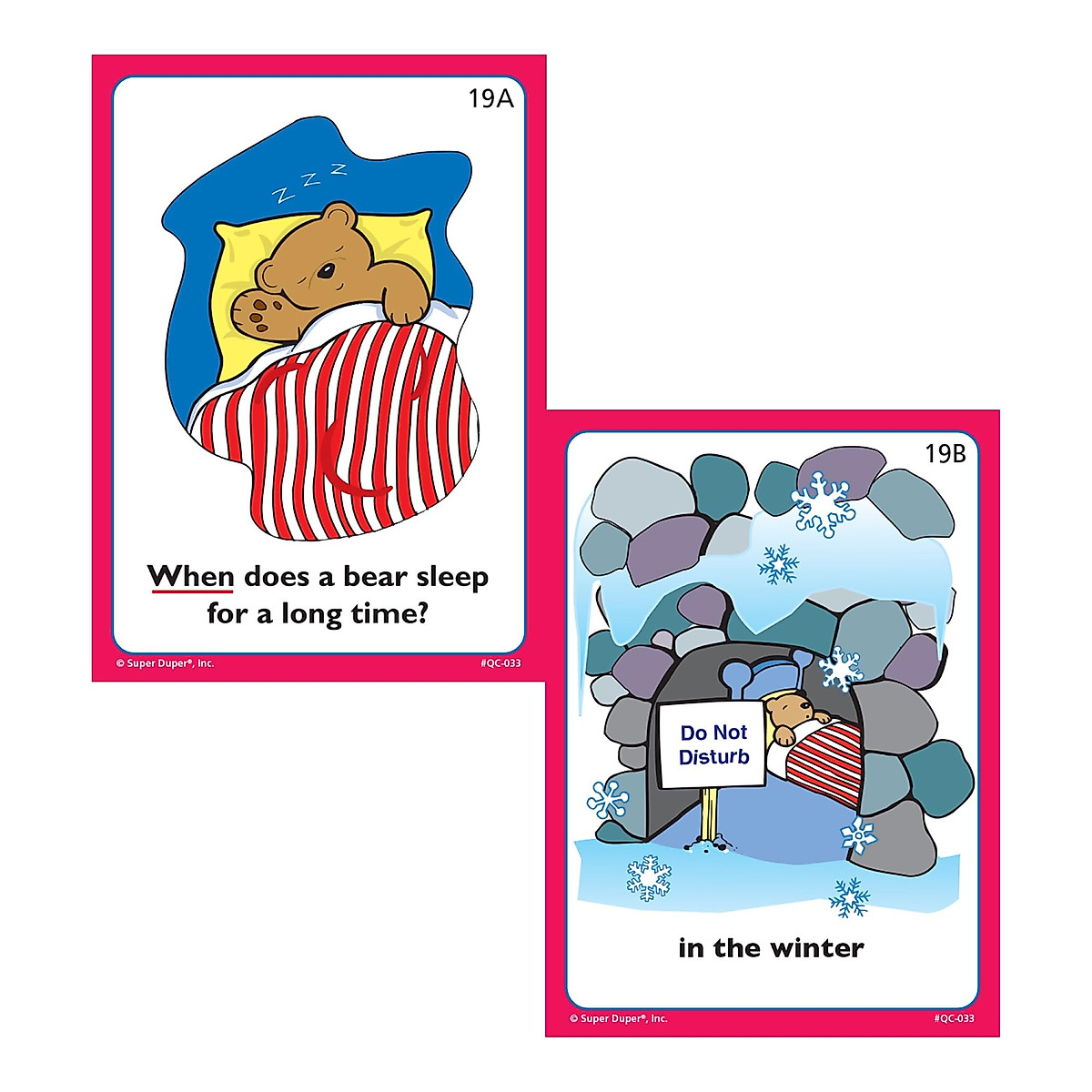 Super Duper Publications | Ask and Answer When Questions Fun Deck | Communication and Language Processing Skills Flash Cards | Educational Learning Materials for Children