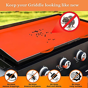 Ezebesta Silicone Griddle Portable Mat for Blackstone 28 Inch Griddle，Protective Cover Mats Blackstone Griddle Top，Covers for Blackstone Protector Outdoor-Orange outdoorliving