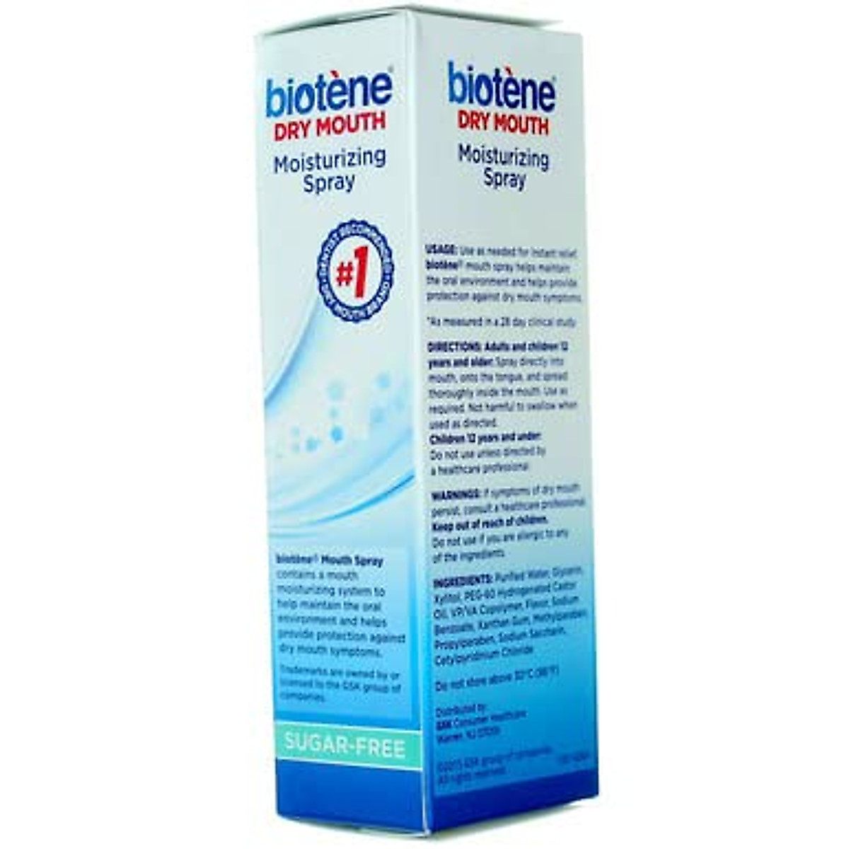 Biotene Gentle Mint Moisturizing Mouth Spray, Sugar-Free, for Dry Mouth and Fresh Breath, 1.5 Fl Oz (Pack of 2)