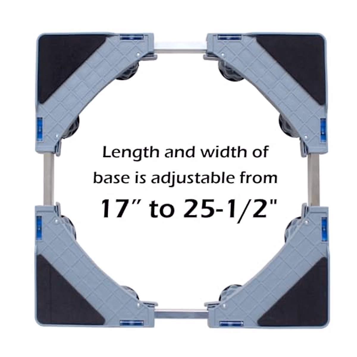 MaxWorks Washing Machine Base Stand with 4 Locking Wheels & 8 Strong Feet, Adjustable Flat Dolly Cart Mobile Base for Washer, Dryer, Refrigerator, Furniture and Appliance - 660 lbs Capacity