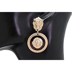 Women Fashion Jewelry Cool Hook Earrings Set Gold Color Lion Celebrity Sexy
