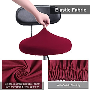 Tatuo Round Bar Stool Seat Covers Washable Stool Cushion Slipcover Elastic Bar Chair Covers for 14-17 Inch Chair (Red, 4 Pieces)