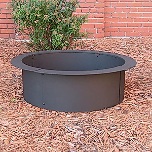 Sunnydaze Steel Above-/In-Ground Fire Pit Ring Insert - 33-Inch Outer Diameter (27-Inch Inner Diameter)
