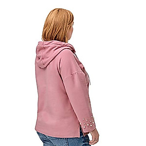Ellos Women's Plus Size Pearl Trim Sweatshirt - 18/20, Dusty Pink