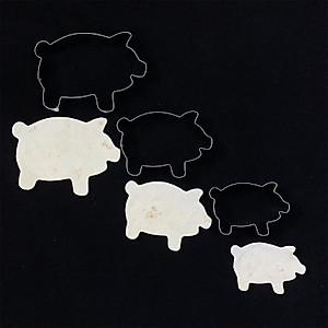 Pig Cookie Cutter Set-Size 4.7" 3.8" 3.0"-3 Piece-Dishwasher Safe Animal Fondant Cookie Cutters for Baking