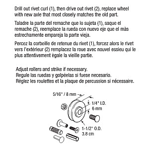 Prime-Line D 1797 1-1/2 In. Patio Roller Kit (2 Pack)