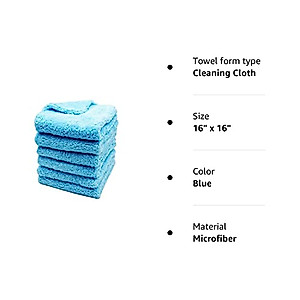 Kingsheep 6Pack Car Microfiber Towel for Auto Thick Buffing Microfiber Cleaning Cloth 16"x16" Plush Polishing Drying Towels 450gsm Detailing Cloths