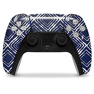 WraptorSkinz Skin Wrap compatible with Sony PS5 DualSense Controller Wavey Navy Blue (CONTROLLER NOT INCLUDED)