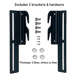 ruiru bro 2Pcs #711 Bolt-On to Hook-On Bed Frame Conversion Brackets for Headboard or Footboard,Bed Hook Adapter kit with Hardware, Hook on Bed Rails Brackets(Black)