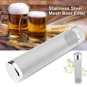 Cyrank Beer Brewing Mesh Filter, Beer Dry Hopper Filter Stainless Steel Hop Strainer Cartridge Hop Strainer 300 Micron Filter Stainless Steel Hop Strainer Brewing Hopper Basket