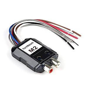 Suuonee Audio Converter, Car Stereo Subwoofer 2 Channel High to Low Audio Converter with Power Amplifier Control Wire, Black