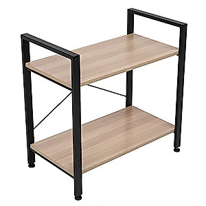 2-Tier Gray Bookshelf, Bookcase, Industrial Wood Storage Rack Open Shelves, Modern Standing Bookshelves Display Rack for Bedroom Living Room, Bookcase Shelf Storage Organizer 60 x 33 x 58.5cm