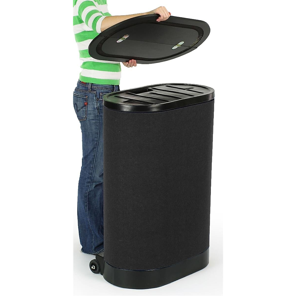 Displays2go Trade Show Display Booth, Straight 88 Inch Wall - Hook & Loop Fabric Panels (TEPUV8KS)