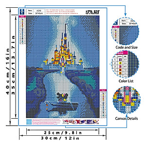 JAKI Diamond Painting Kits for Adults-Castle Diamond Art Kits for Adults,Gem Art Kits for Adults Pictures Arts Craft for Home Wall Decor (12x16inch)