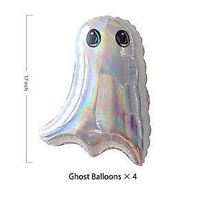 Halloween Ghost Decorations Foil Ghost Balloon Little Boo Baby Shower Decorations Cute Halloween Decorations 4 Pcs