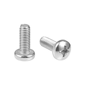 uxcell M6x16mm Machine Screws Pan Phillips Cross Head Screw 304 Stainless Steel Fasteners Bolts 30Pcs