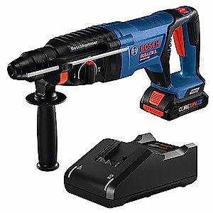 BOSCH GBH18V-26DK15 18V EC Brushless SDS-plus® Bulldog™ 1 In. Rotary Hammer Kit with (1) CORE18V® 4 Ah Advanced Power Battery