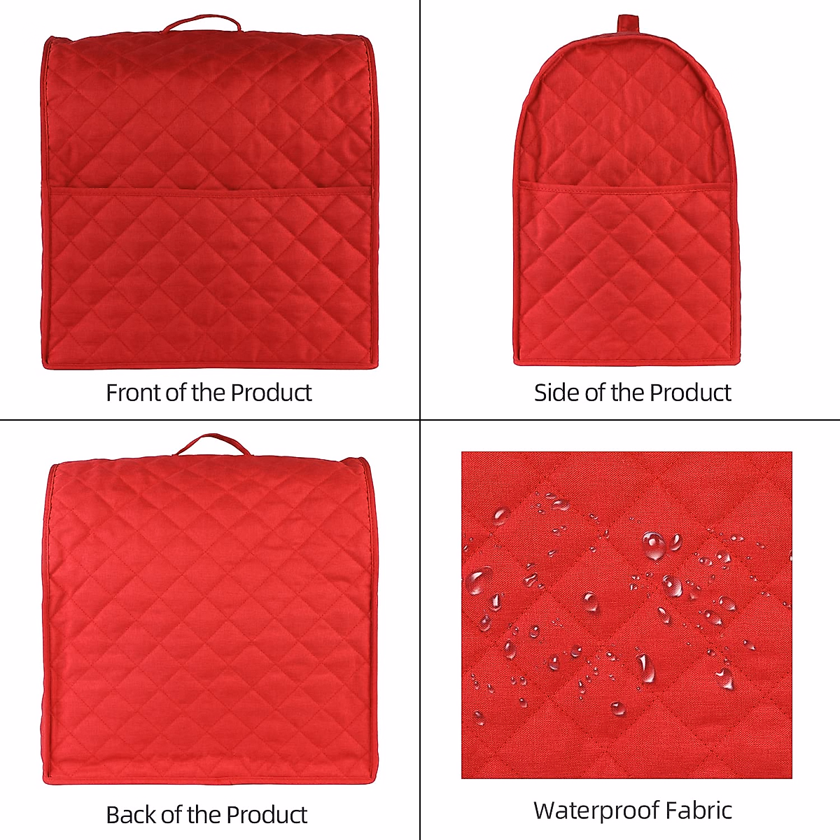 Stand Mixer Cover compatible with Kitchenaid Mixer, Fits All Tilt Head & Bowl Lift Models with 3 Organizer Bag for Accessories. (Red, For Bowl Lift 5-8 Quart)