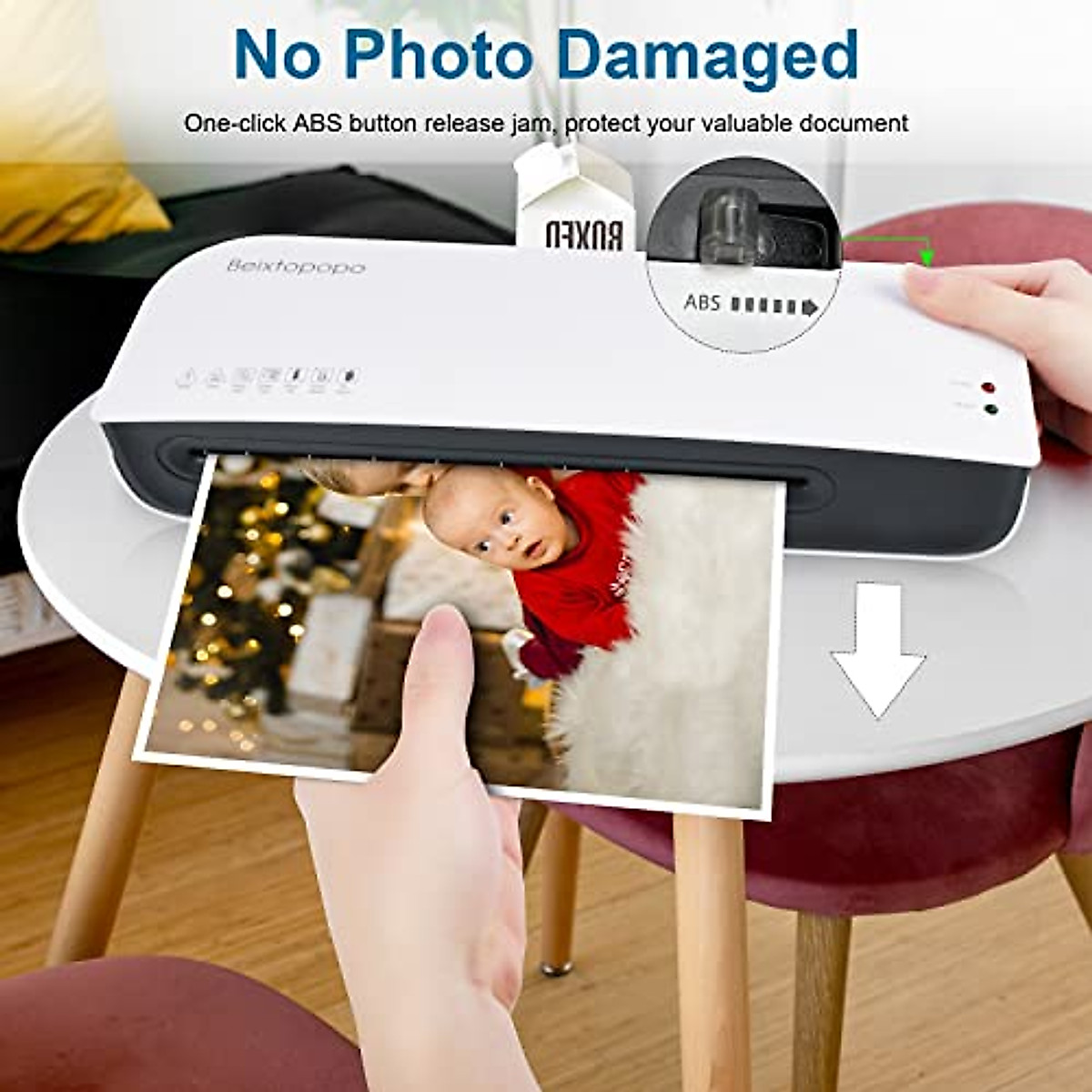 Laminator, A4 Laminator Machine, 9 Inch Thermal Laminator Machine, 4 in 1 Personal Desktop Cold Laminator with Paper Cutter and Corner Rounder 15 Laminating Pouches for Office School Business Use
