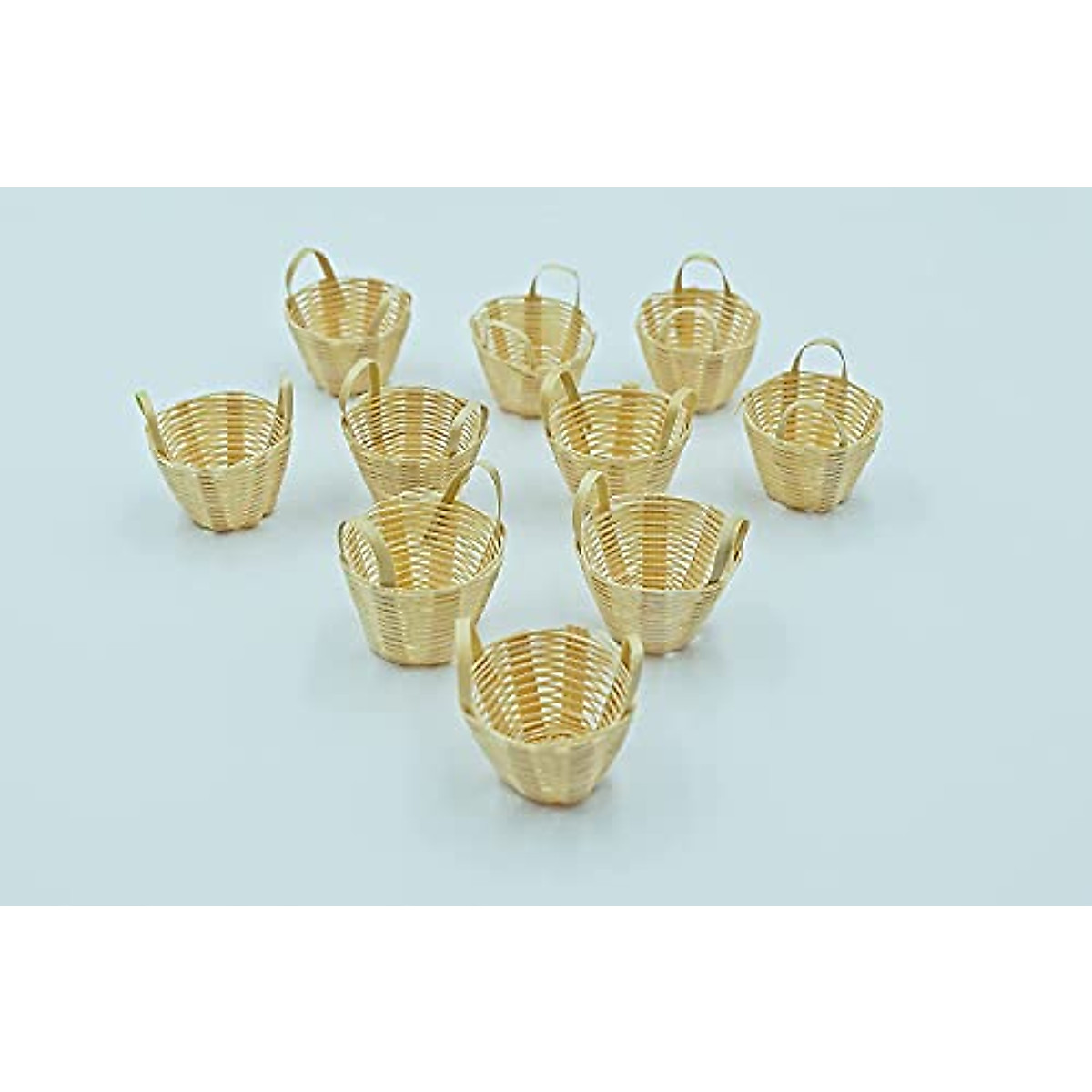 Mini 10 Bamboo Wicker Holder Basket Fruit Vegetable Picnic Dollhouse Miniature Supply