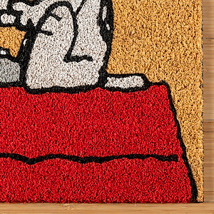 Gertmenian Peanuts Coir Mat (2-Pack) Welcome Mats for Front Door, Home Entrance, Garage, and Back Door, Home Decor, 20" x 34" Each, Peanuts Snoopy Welcome 80022