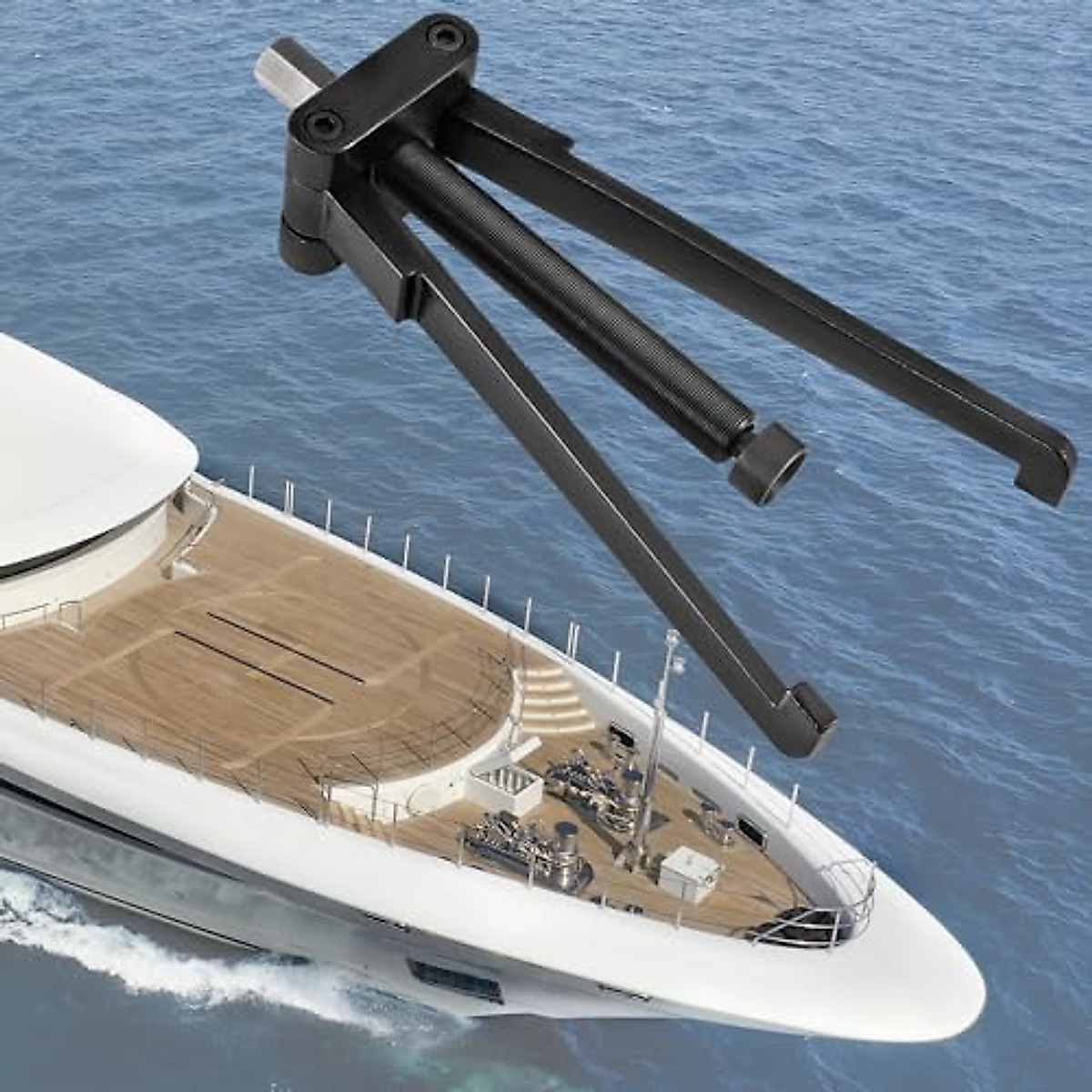 VEVOR Lower Bearing Carrier Puller, Compatible with Yamaha, Johnson, Evinrude, Honda, Mercury, Robust Steel Marine Lower Bearing Puller with Adjustable Arms, Works for Lower Carrier Bearing Removing , Black