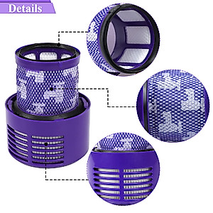 HEPA Filter Replacements for Dyson Cyclone V10 Animal V10 Absolute SV12 V10 Total Clean Cordless Stick Vacuum Part no. 969082-01 (2 Pack)