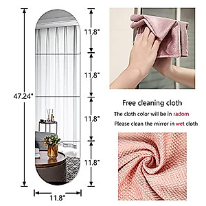 MCLEULLA 48" Full Body Mirrors for Walls, 12x12 4pcs Acrylic Plexiglass Mirror Wall-Mounted Full Length Frameless Mirror Makeup Large Long Mirror Home Workout Gym Mirror Floor Tile (Acrylic A)