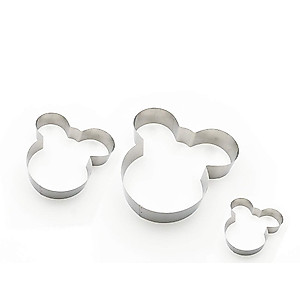 FunWhale 3 Tier Mouse Multilayer Anniversary Birthday Cake Baking Pans,Stainless Steel 3 Sizes Rings Mouse Molding Mousse Cake Rings(Mouse-shapes,Set of 3)