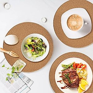 6 Pack Cork Trivets for Hot Dishes, 8" High-Density Thick Cork Trivets for Hot Pots and Pans, Heat Resistant Cork Hot Pads for Kitchen, Multifunctional Corkboard for Cork Plant Coasters and DIY Crafts