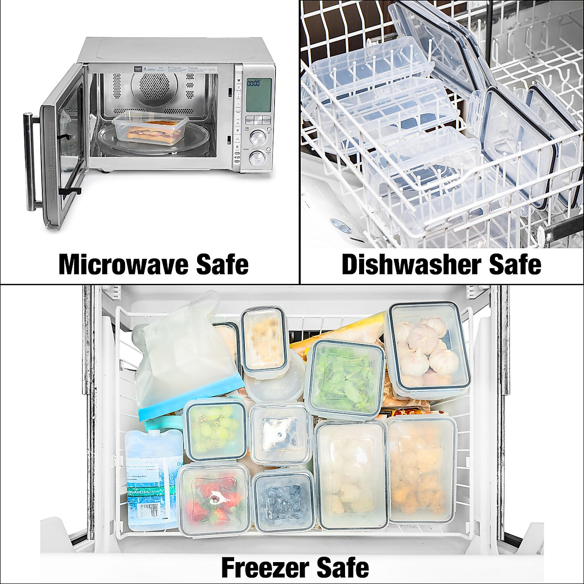 MatProv 50 PCS Food Storage Containers with Lids (25 Containers & 25 Lids), Reusable, Airtight, BPA-Free, Stackable, for Kitchen & Pantry organization, Meal Prep, lunch prep, Freezer & Microwave Safe