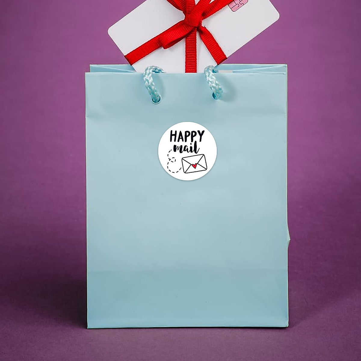 Happy Mail Labels 1 Inch Round 500 Stickers Envelop Seals for Small Business Shipping Packaging Sticker