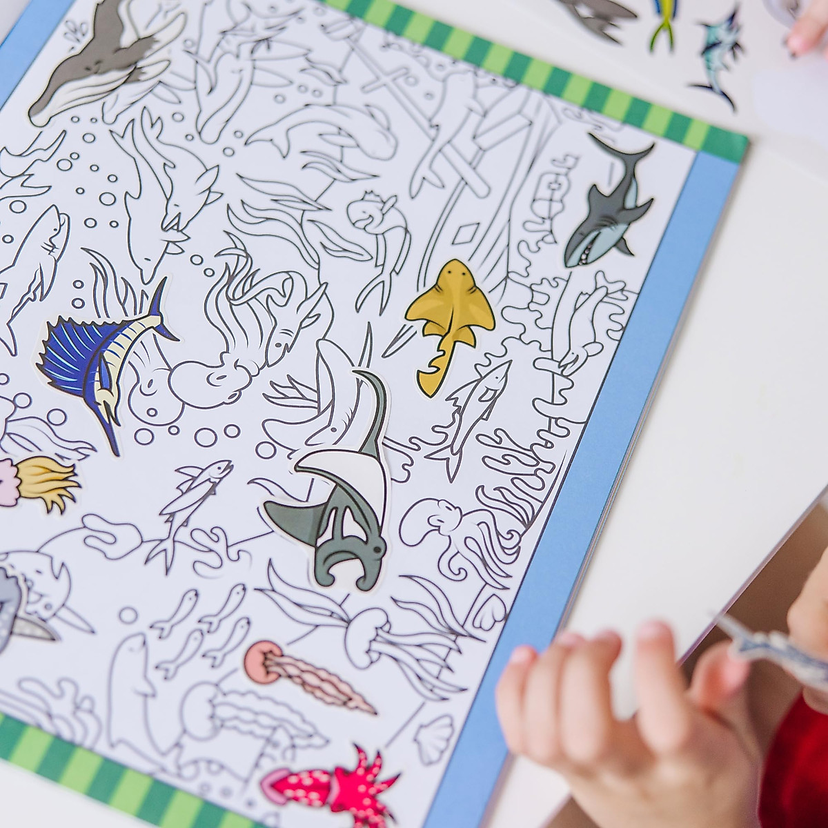 Melissa & Doug Seek and Find Sticker Pad, Animals (300+ Stickers, 14 Scenes to Color) - FSC Certified