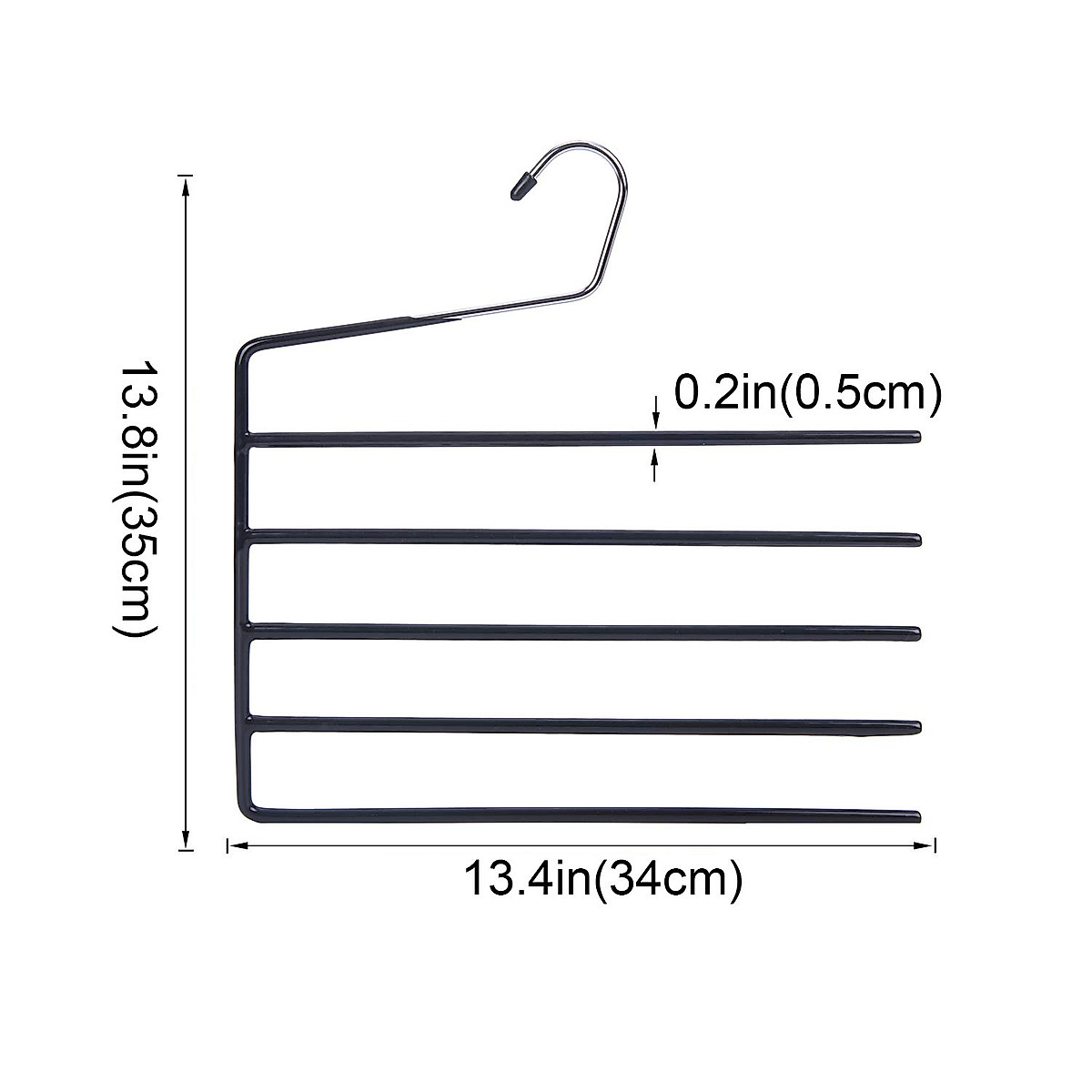 Nature Smile Pants Hangers 3pack, Heavy Duty Multi Layers Space Saving Slack Hangers,Non Slip 5 Tier Open-Ended Pants Hanger Closet Storage Organizer for Garden Flags Trousers Jeans Scarf