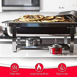 Gas One 6 pack 6 Hour Chafing Fuel - Food Warmer for Chafing Dish Buffet Set - Liquid Safe Fuel With Wick & Lid Opener for Chafing Dish