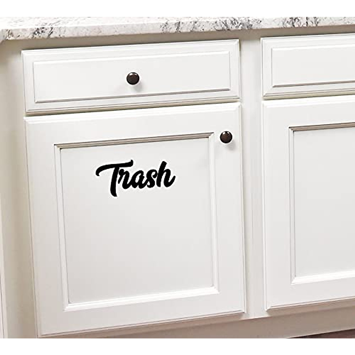 Trash Designs Door Vinyl Decal Pantry, Restroom, Closet, Laundry, Office, Toilettes, Bathroom,Trash, Black | 5.5 x 2.5 inch appx | VC-380