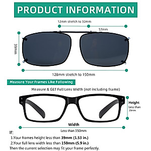 Eyekepper Wide Lens 3-pack Clip-on Polarized Sunglasses 57 * 39MM