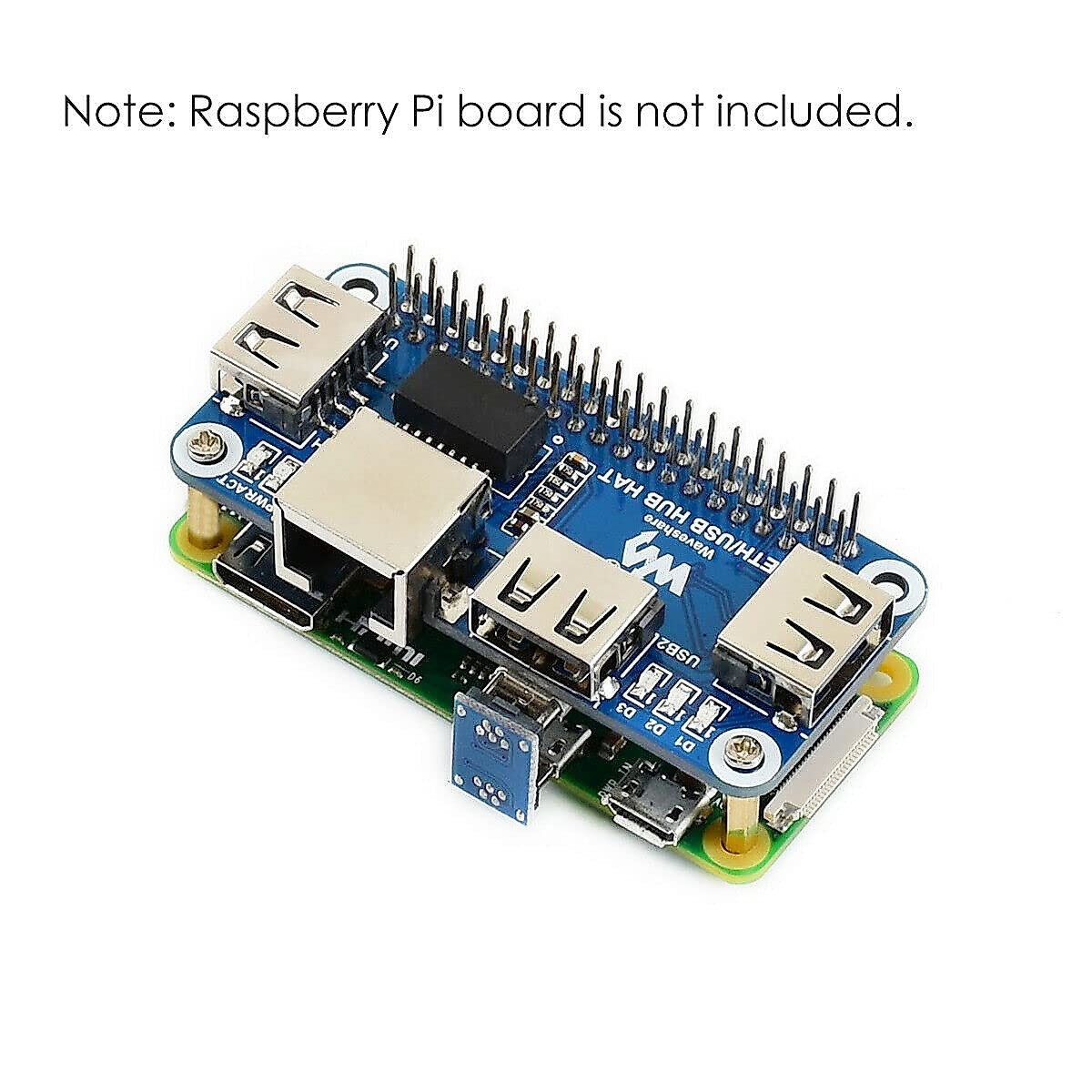 MOOKEENONE Plug&Play 3X USB 2.0/1.1 Ethernet to RJ45 Hub Extension Board+Micro USB Connecter Set for Raspberry Pi Zero (W/WH)