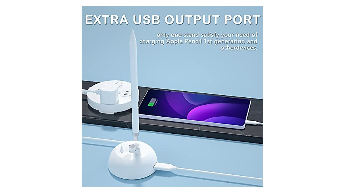 Apple Pencil 1st Gen Charging Stand with USB & LED - 3-in-1 Dock