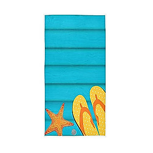 Tamniee Sandals Starfish Summer Hand Towels Slipper Blue Board Decor Kitchen Dish Towel Quality Premium Bathroom Washcloth 30 x 15 Inches for Beach Guest Hotel Spa Gym Sport Yoga Home