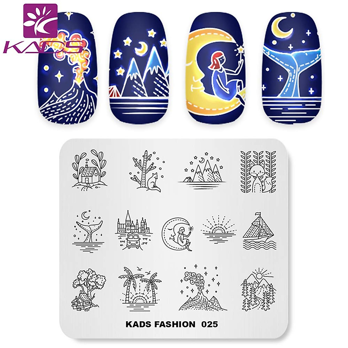 KADS Nail Art Stamp Plate Night Sky Series Nail stamping plate Template Image Plate Nail Art DIY Decoration Tool