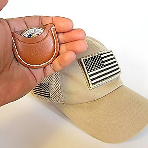 Tan 1 3/4" Challenge Coin Protective Pouch/Sleeve, Genuine Leather, 100% Hand Made