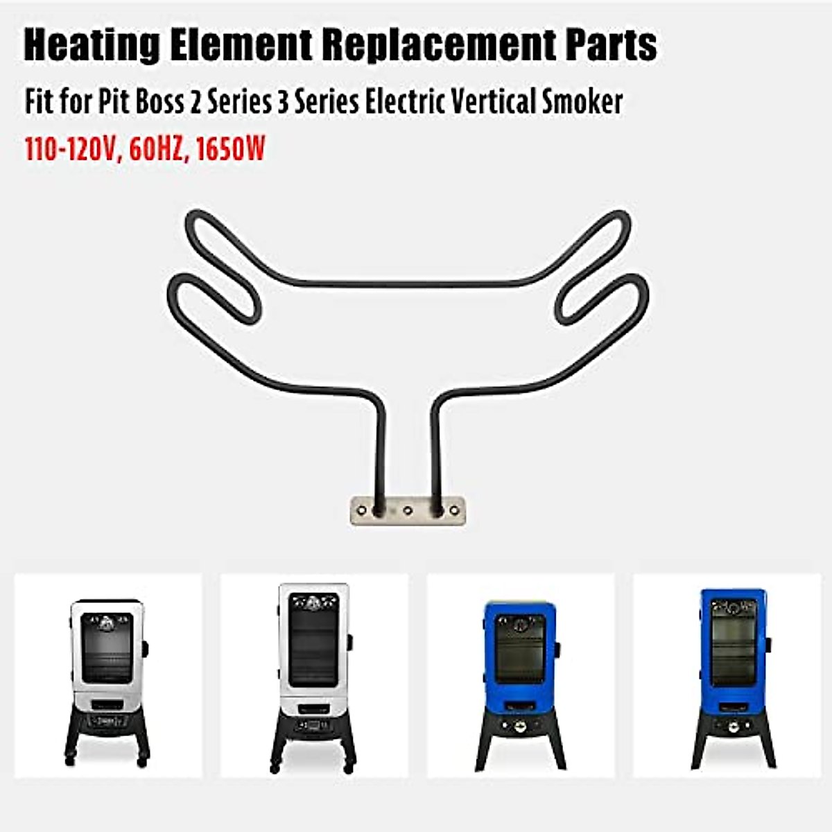 Grill Heating Element Replacement Part for Pit Boss Digital Control Electric Vertical Smoker 2-Series & 3-Series，120v，1650w