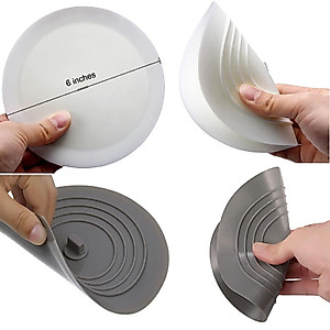 2 -Pack Tub Stopper, 6inch Silicone Flat Suction Cap Bathtub Plug, Suitable for Kitchens, Laundry Rooms, and Bathrooms(White + Gray)…