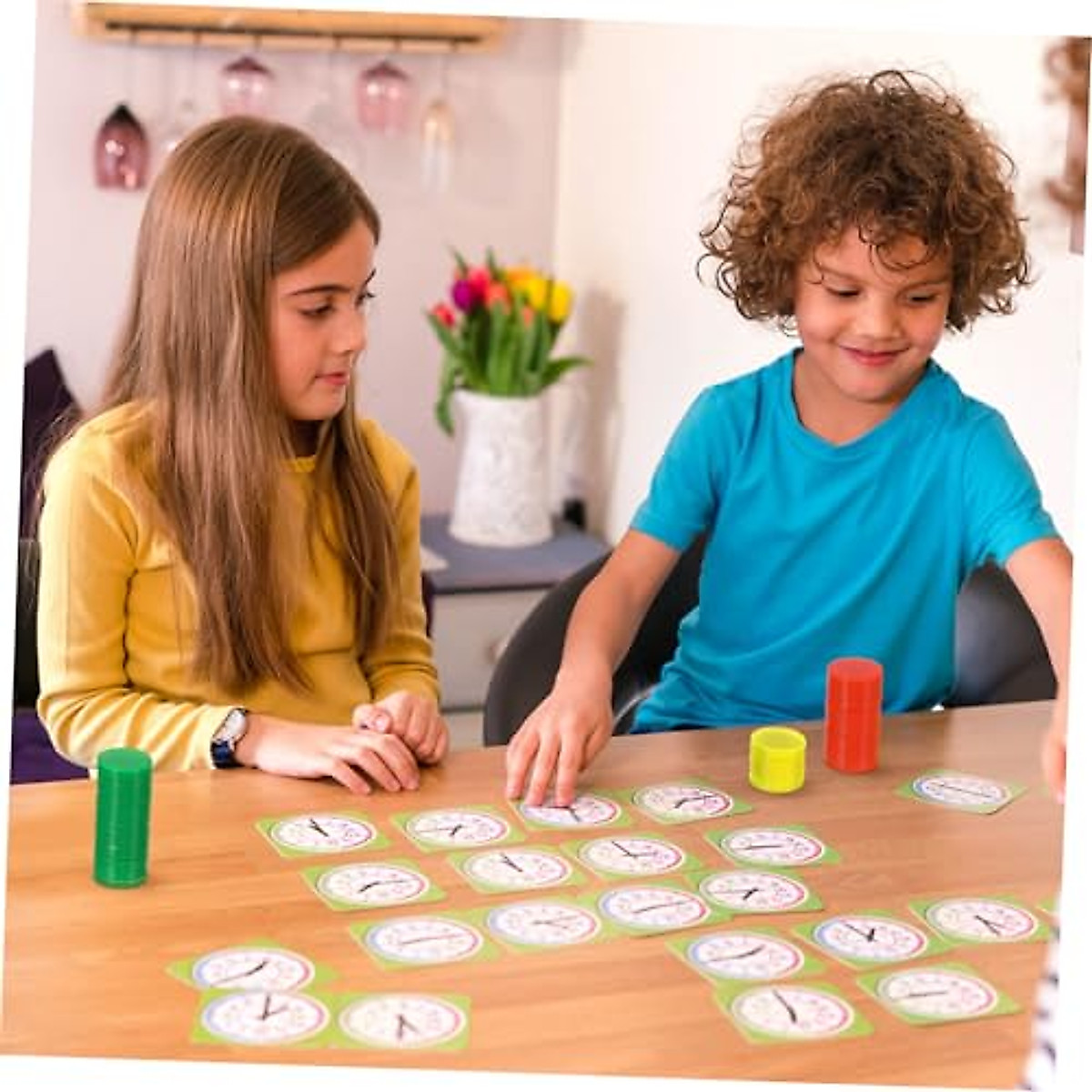 300pcs Plastic Tokens Bingo Chips Markers for Bingo Game Cards Game Accessories (Blue + Yellow + Green + Purple + Orange Each 50pcs)